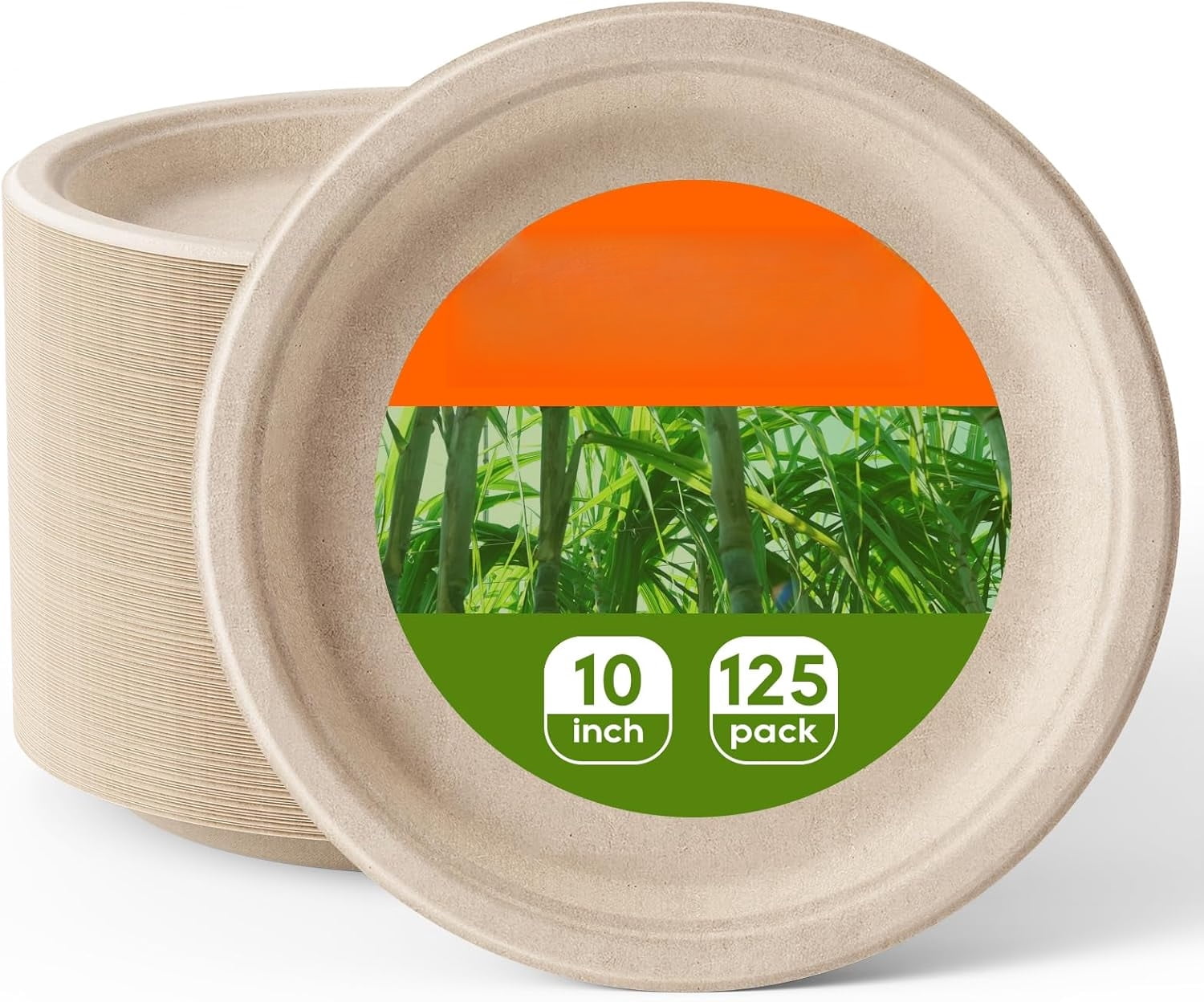 9 inch 150 Pack Compostable Paper Plates, Heavy Duty Disposable ...