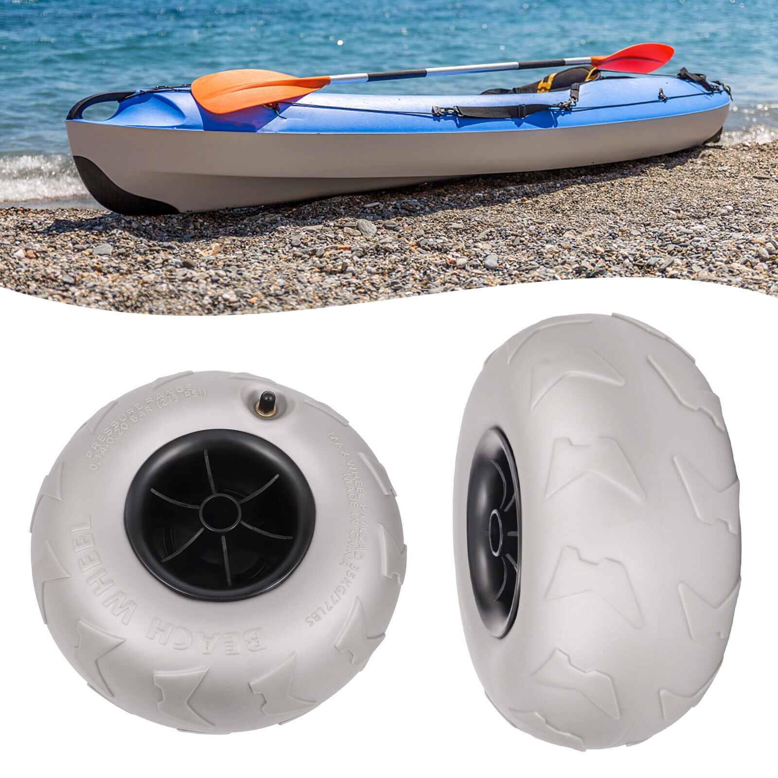 9 inch 2x Beach Cart Wheels Inflatable Wheels Replacement Balloon Beach ...