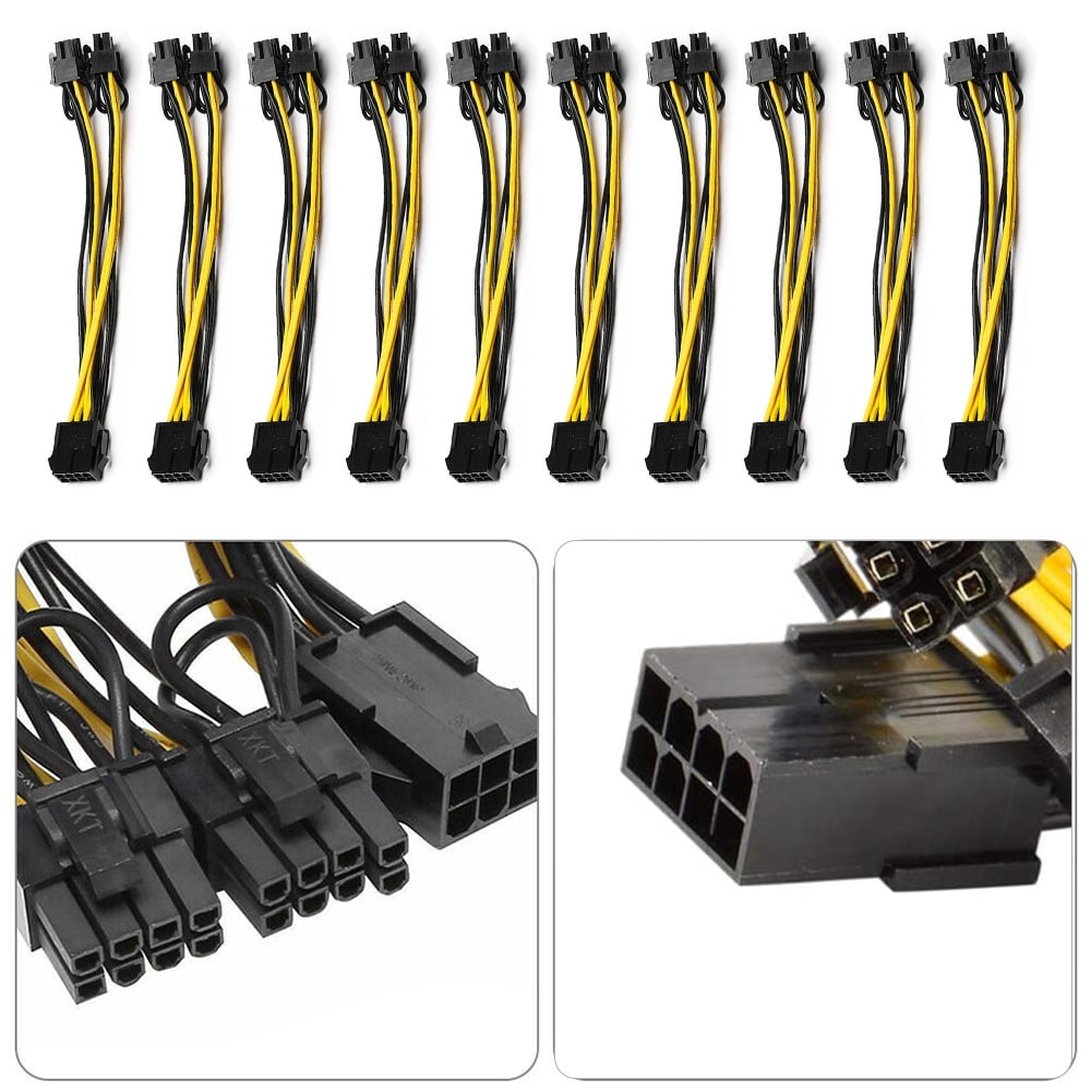 9 inch 8 Pin Female To Dual PCI-E 8(6+2) Male GPU Power Cable, 10pcs ...