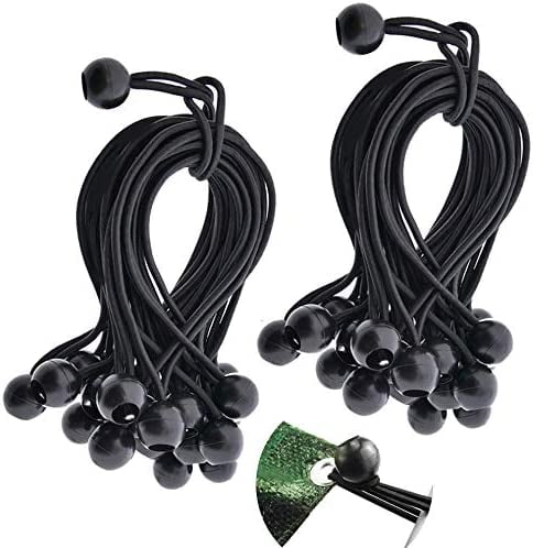9 inch Ball Bungee, 50 Pack Tarp & Canopy Shock Cords, Tarp Tie Down ...