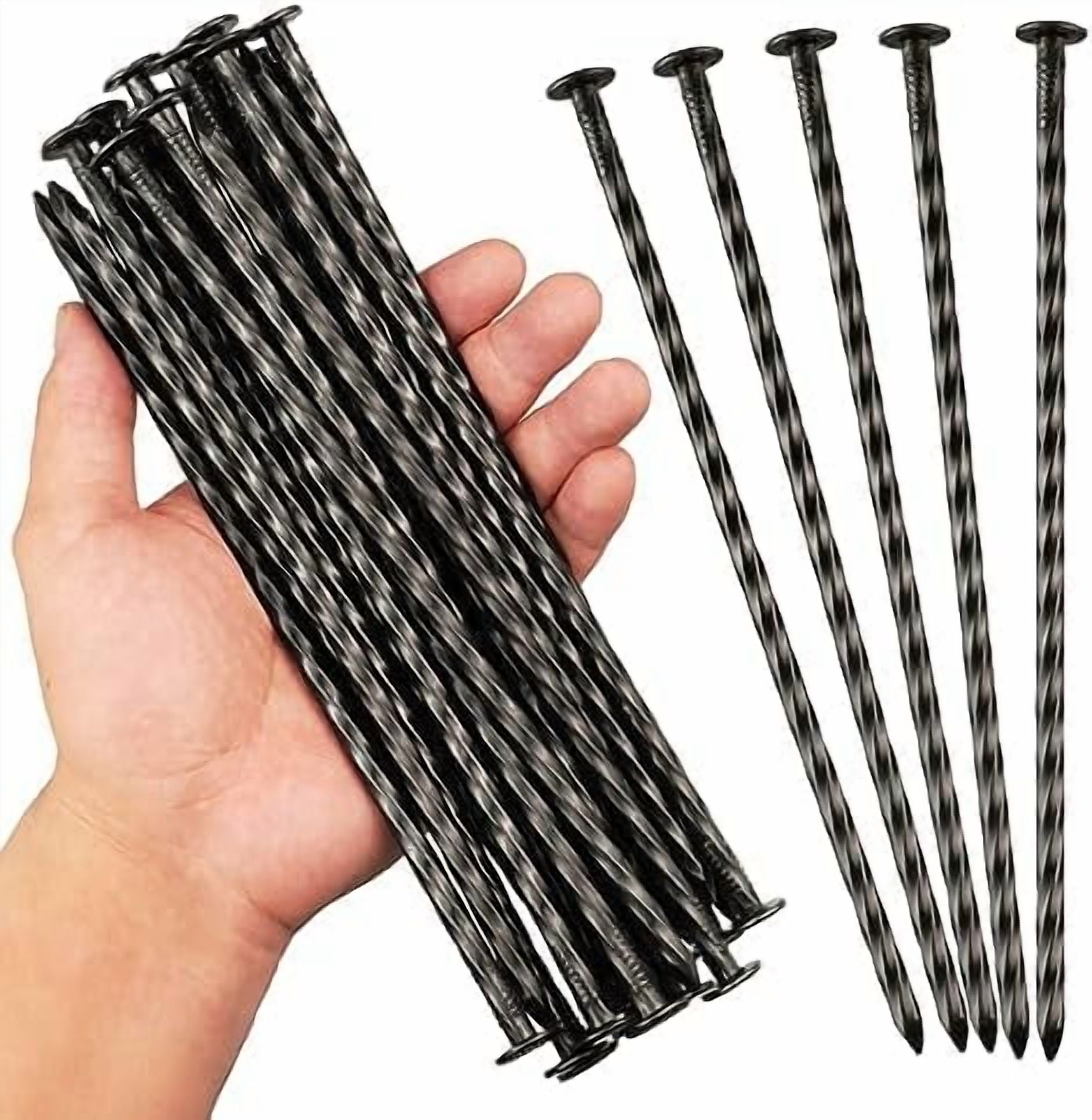 9 inch Black Spiral Metal Landscapes Stakes for Paver Edging - 20 Pcs ...
