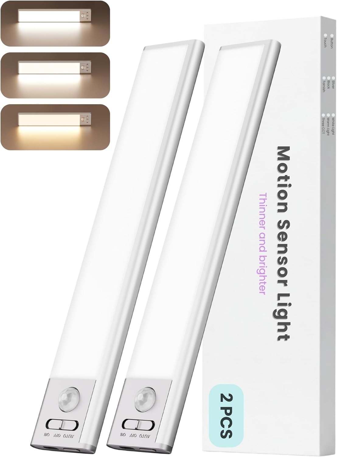 9 inch Under Cabinet Lighting, Cordless USB Recharable Motion Sensor ...