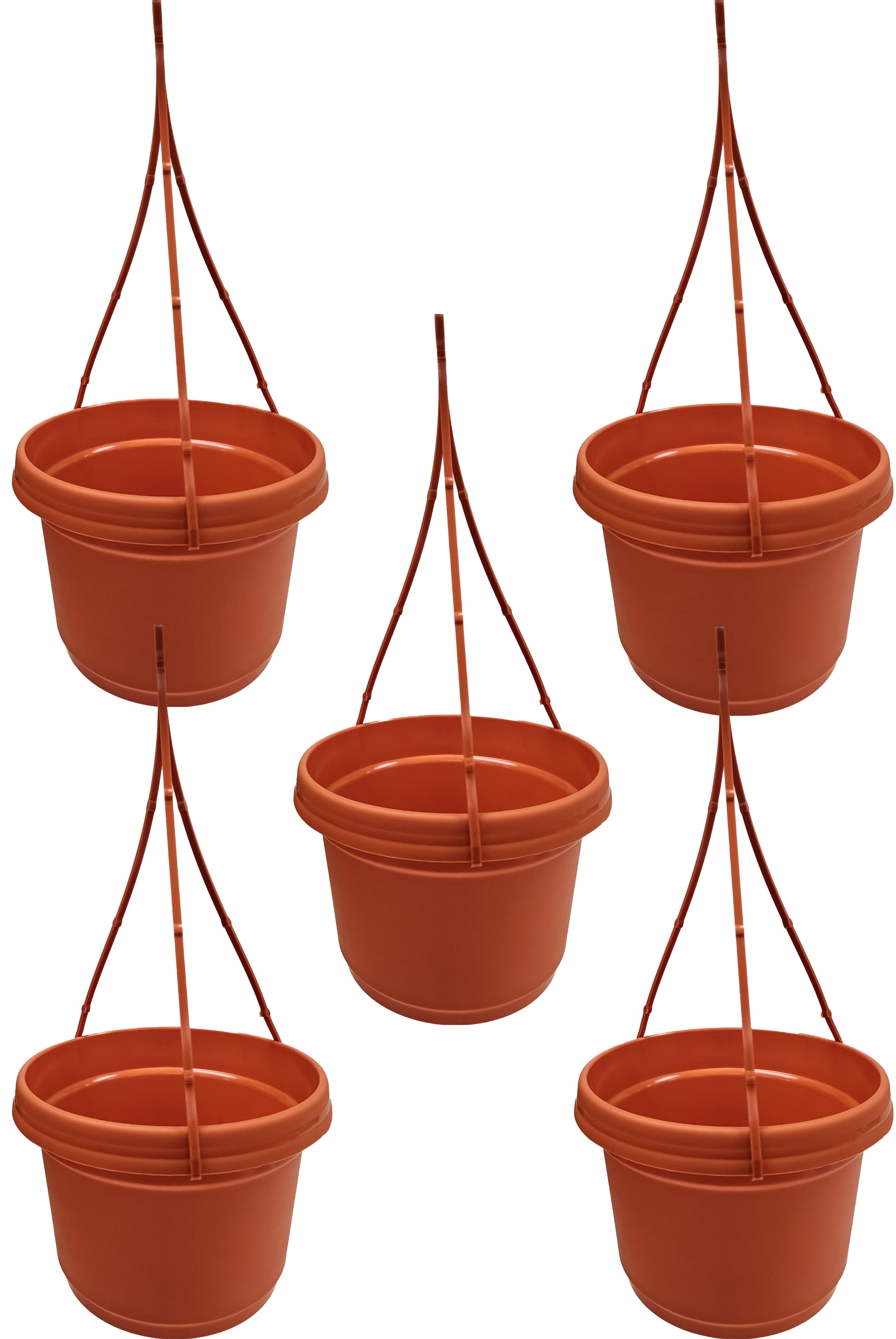 Austin Planter 9 inch Hanging Flower Pots Fire Orange Colored ...