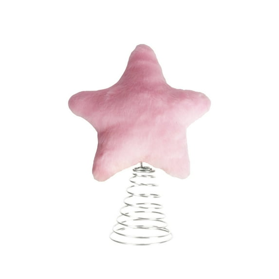 9 inch Furry Star Christmas Tree Topper, Soft Plush Xmas Tree Topper ...