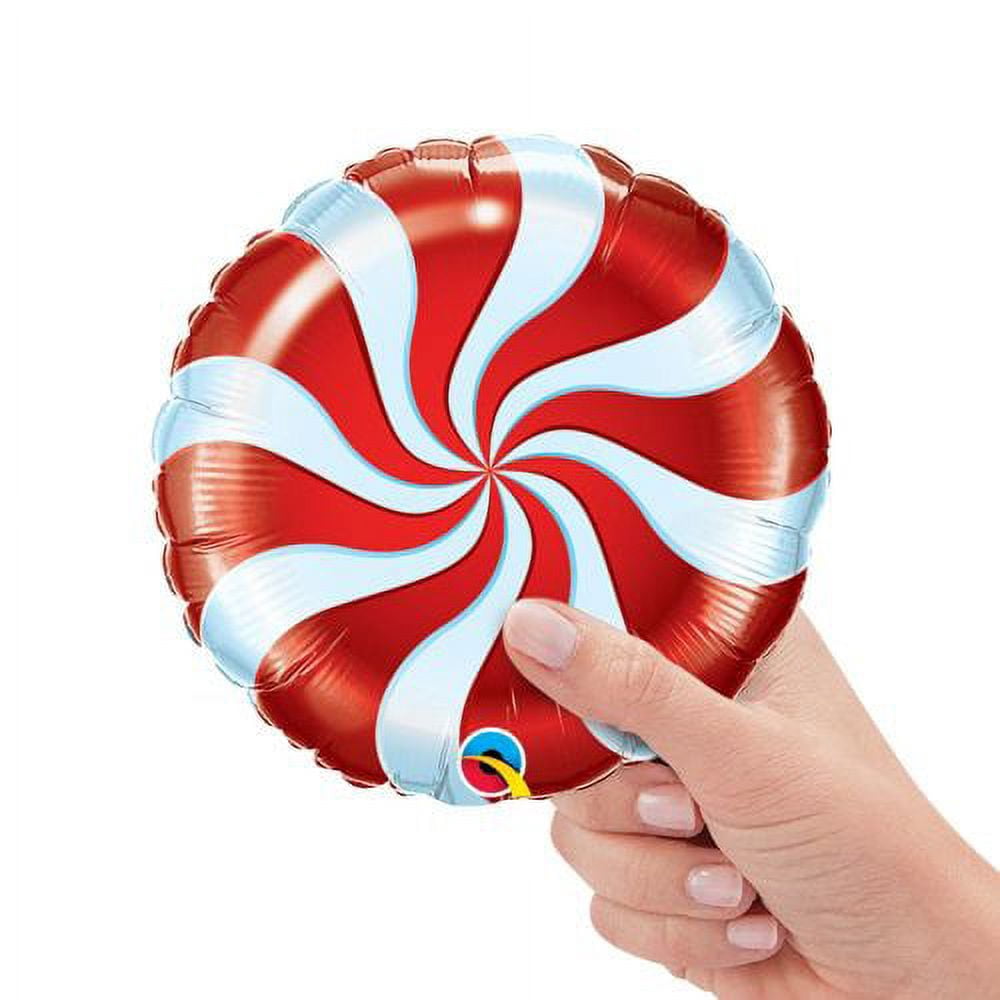 9 inch Mini Candy Swirl Red (Air-Fill Only) Foil Mylar Balloon - Party ...