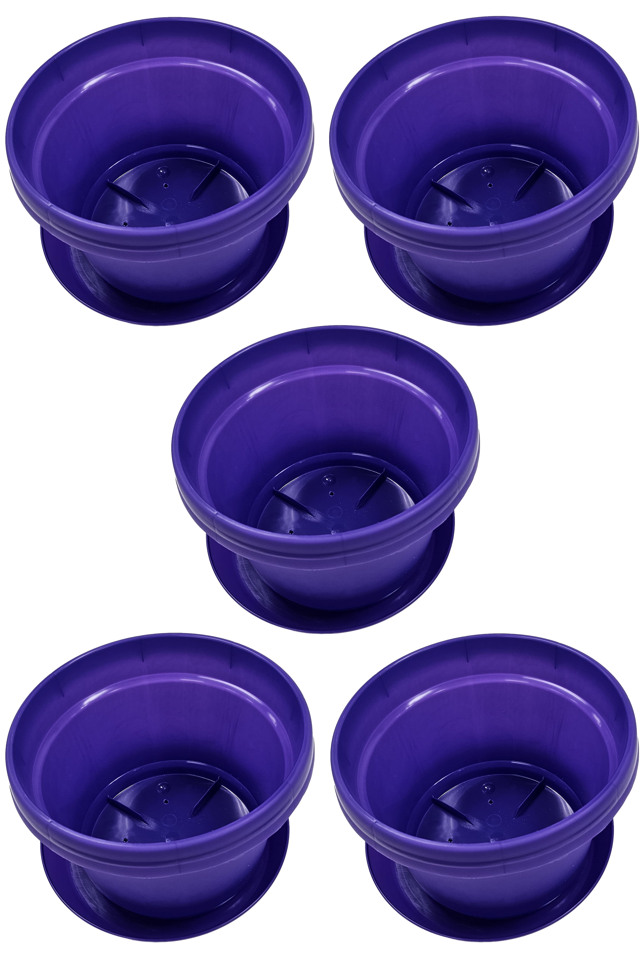 9 inch Purple Pots with saucers - (pack of 5) - polypropylene material ...