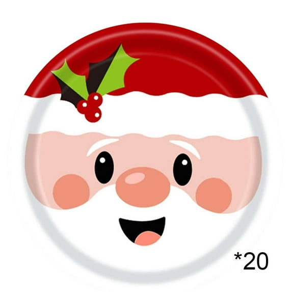 9-inch Santa Claus Party Plates 20pc Disposable Christmas Plates Food ...