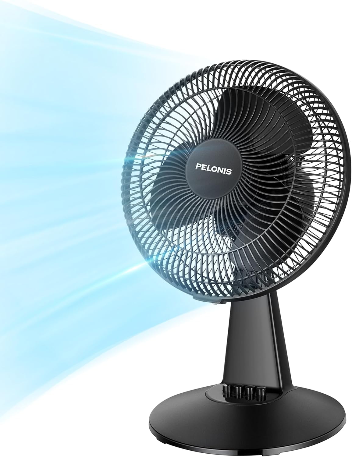 9 inch Table Fan, Osicllating Fan, Small Fan with 90° Oscillation & 126 ...