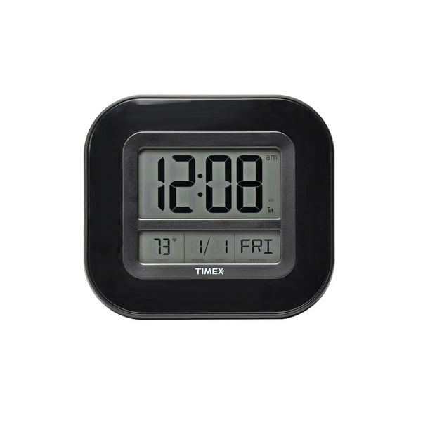 9-inch Timex Digital Atomic Clock with Temperature and Date - Walmart ...