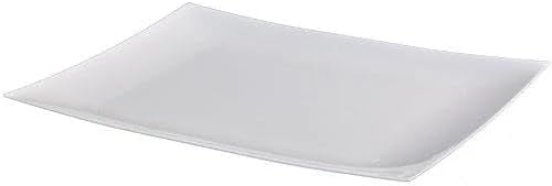 9 inch White Pearl Rectangle Dinner Plate – Elegant Disposable Plastic ...