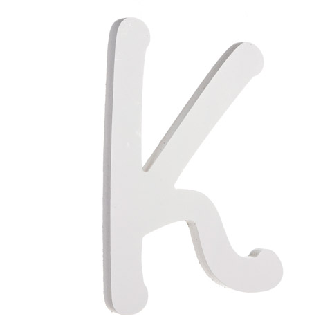 9 inch White Wood Letter K: Brush Font - Walmart.com