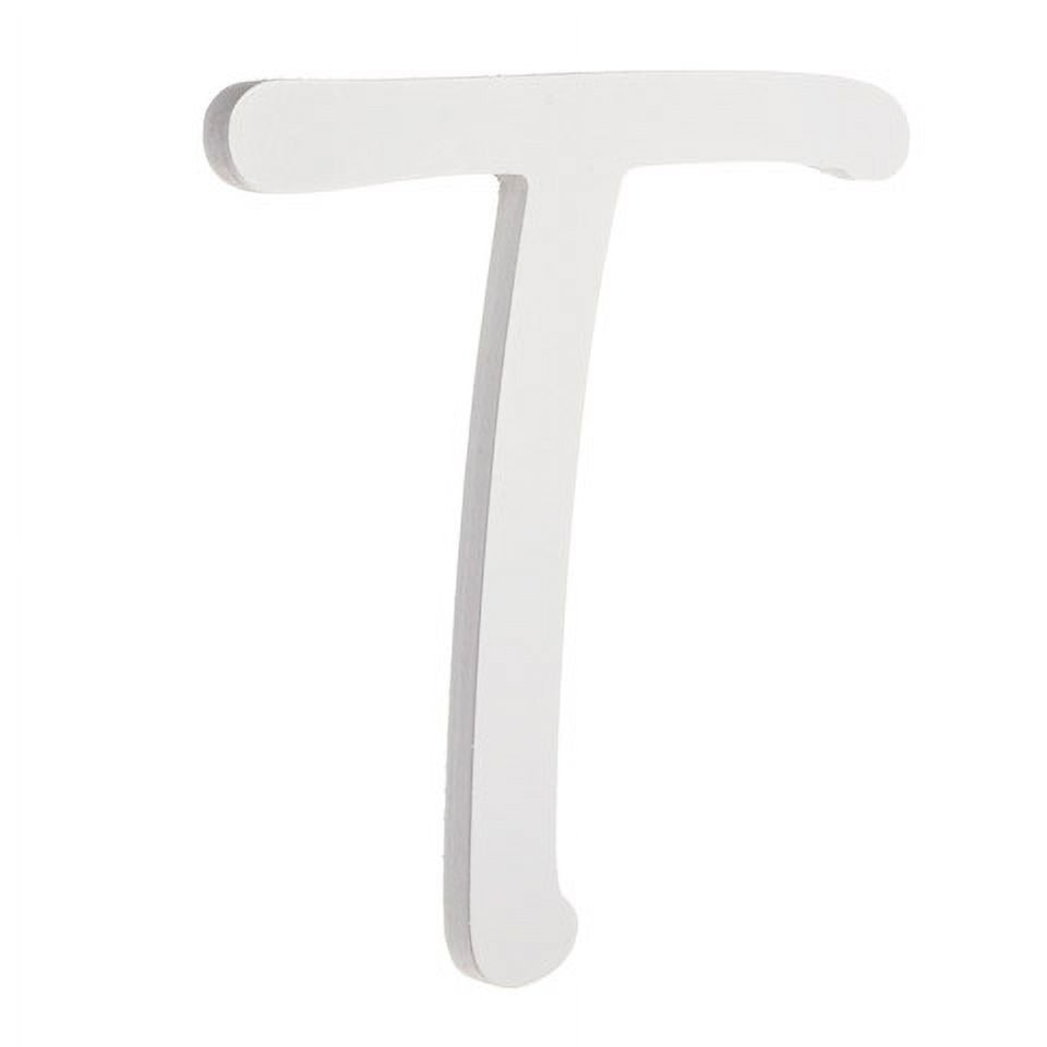9 inch White Wood Letter T: Brush Font - Walmart.com