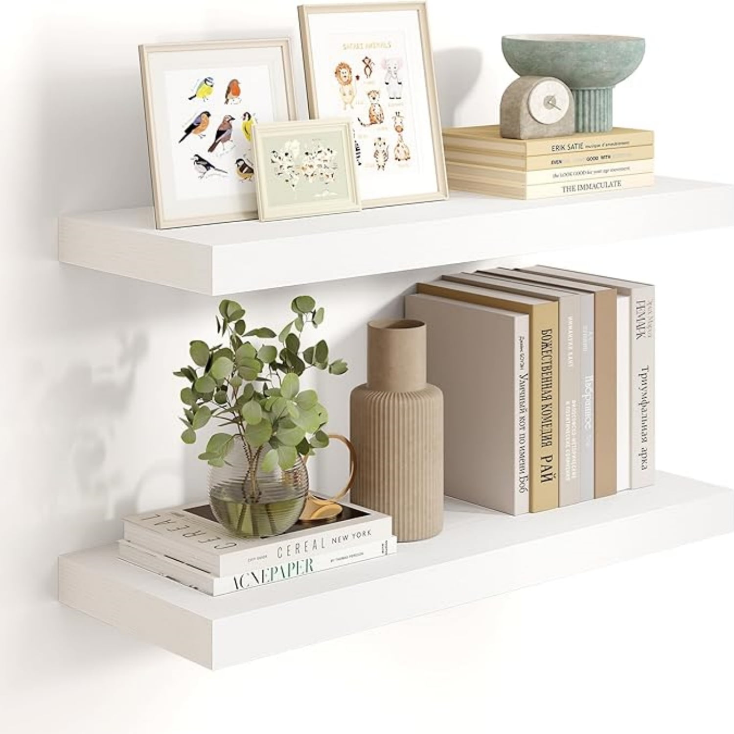 9 inch deep Floating Shelves for Wall,Bathroom Over Toilet Shelf,White ...