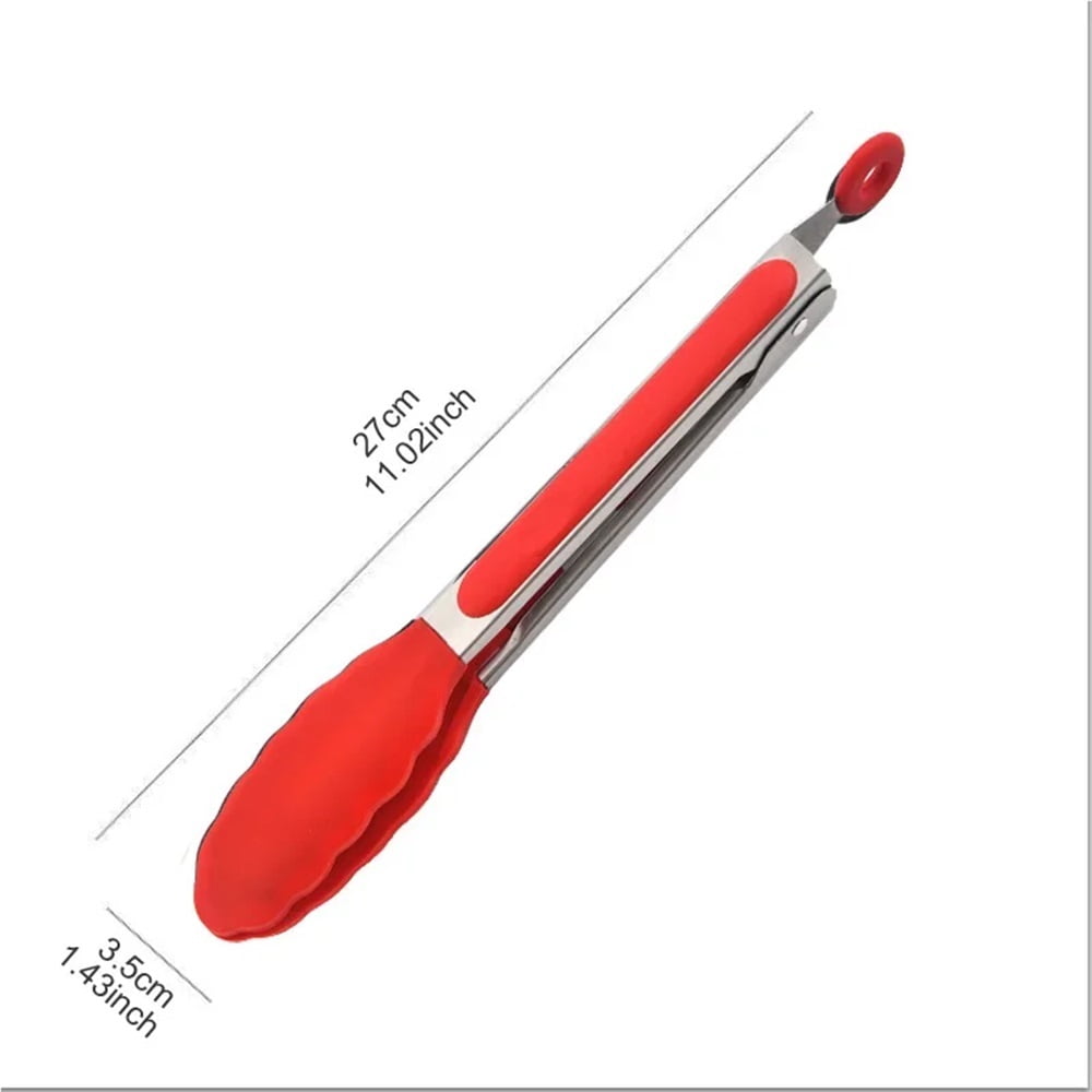 9-inch food tongs Stainless steel tongs Silicone non-stick cooking ...