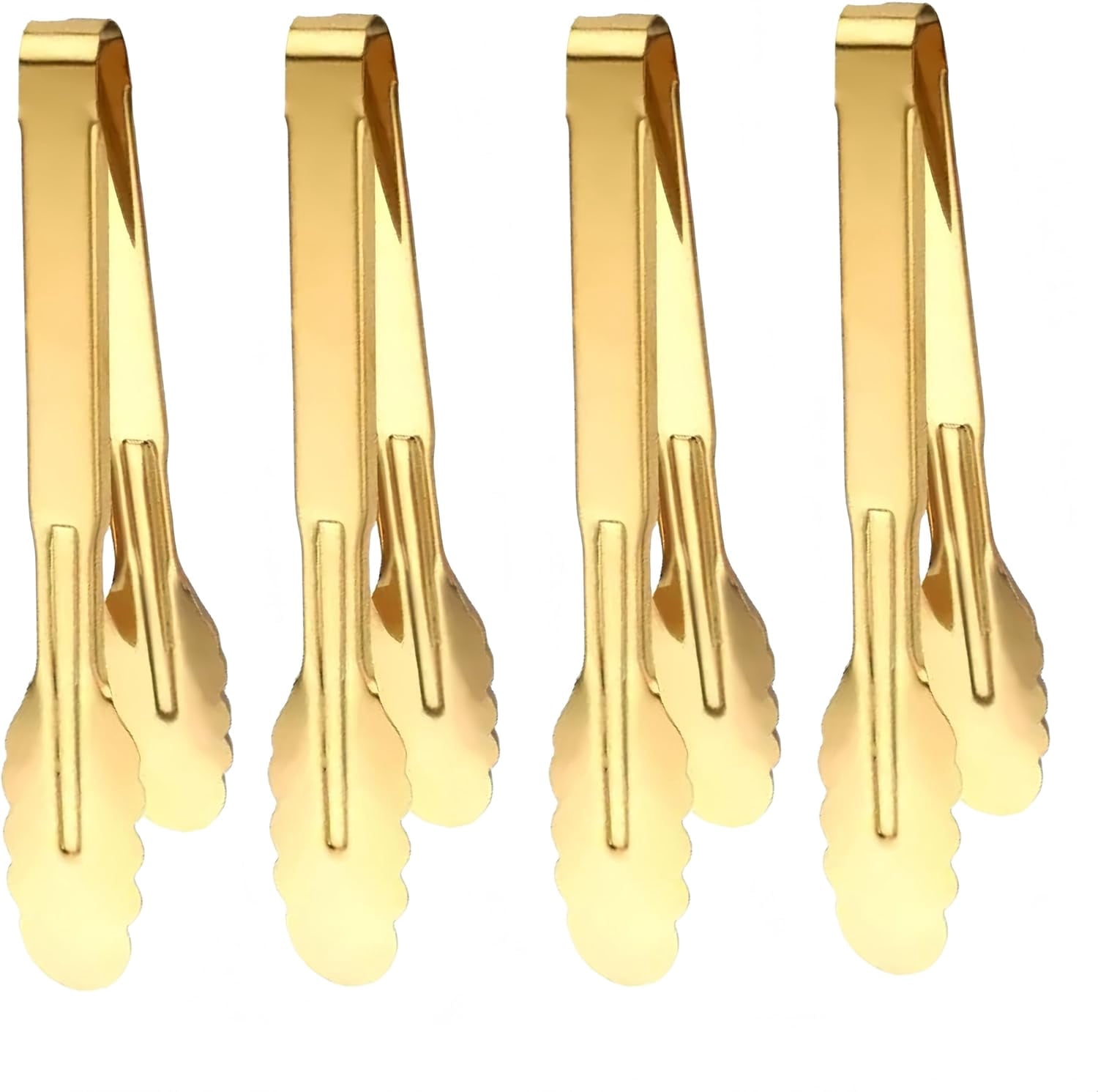 9-inch golden cooking tongs set, stainless steel bread salad food tongs ...