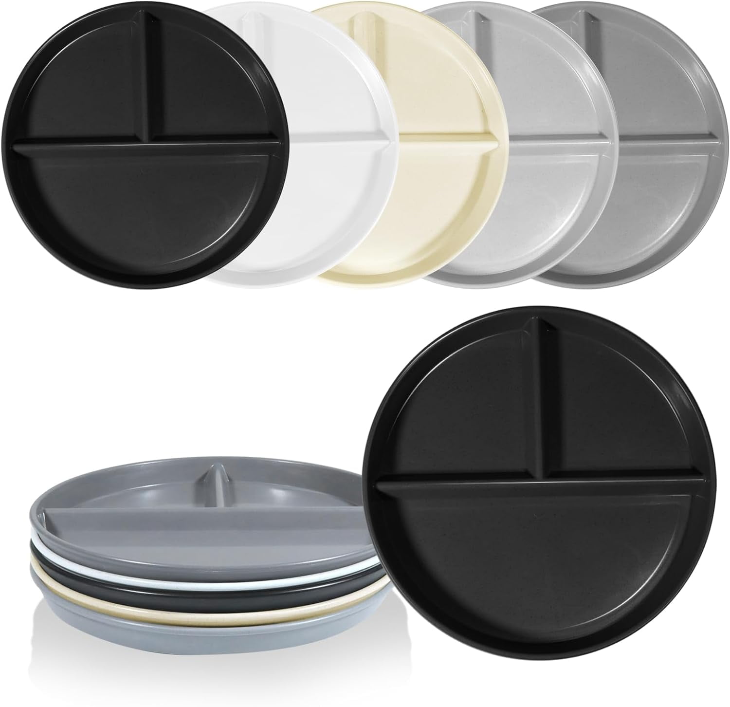 9-inch wheat portion Control plate/Weight Loss Plate, 5-piece ...