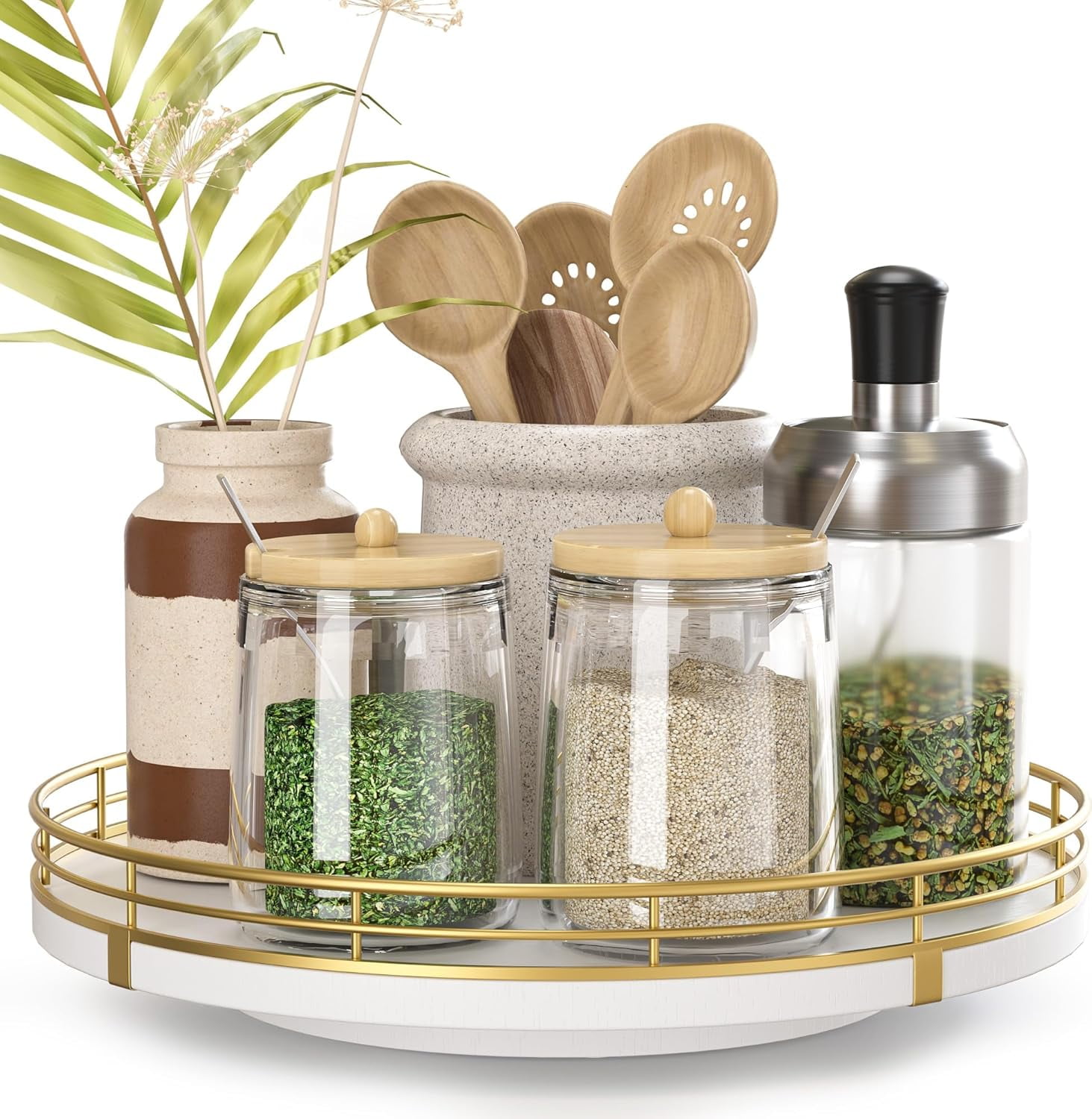 9-inch wooden lazy Susan, used for cabinets - rotating spice rack ...