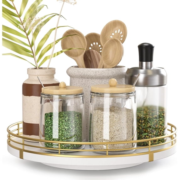 9-inch wooden lazy Susan, used for cabinets - rotating spice rack ...