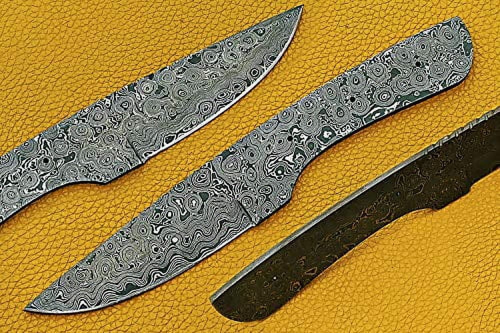 9 inches Long Blank Blade, Hand Forged rain Drop Pattern Damascus Steel ...