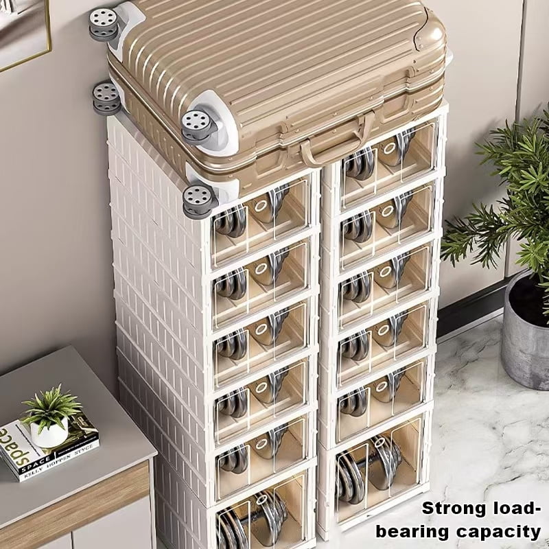 9 layers white shoe box, integrated shoe rack, transparent dust-proof ...