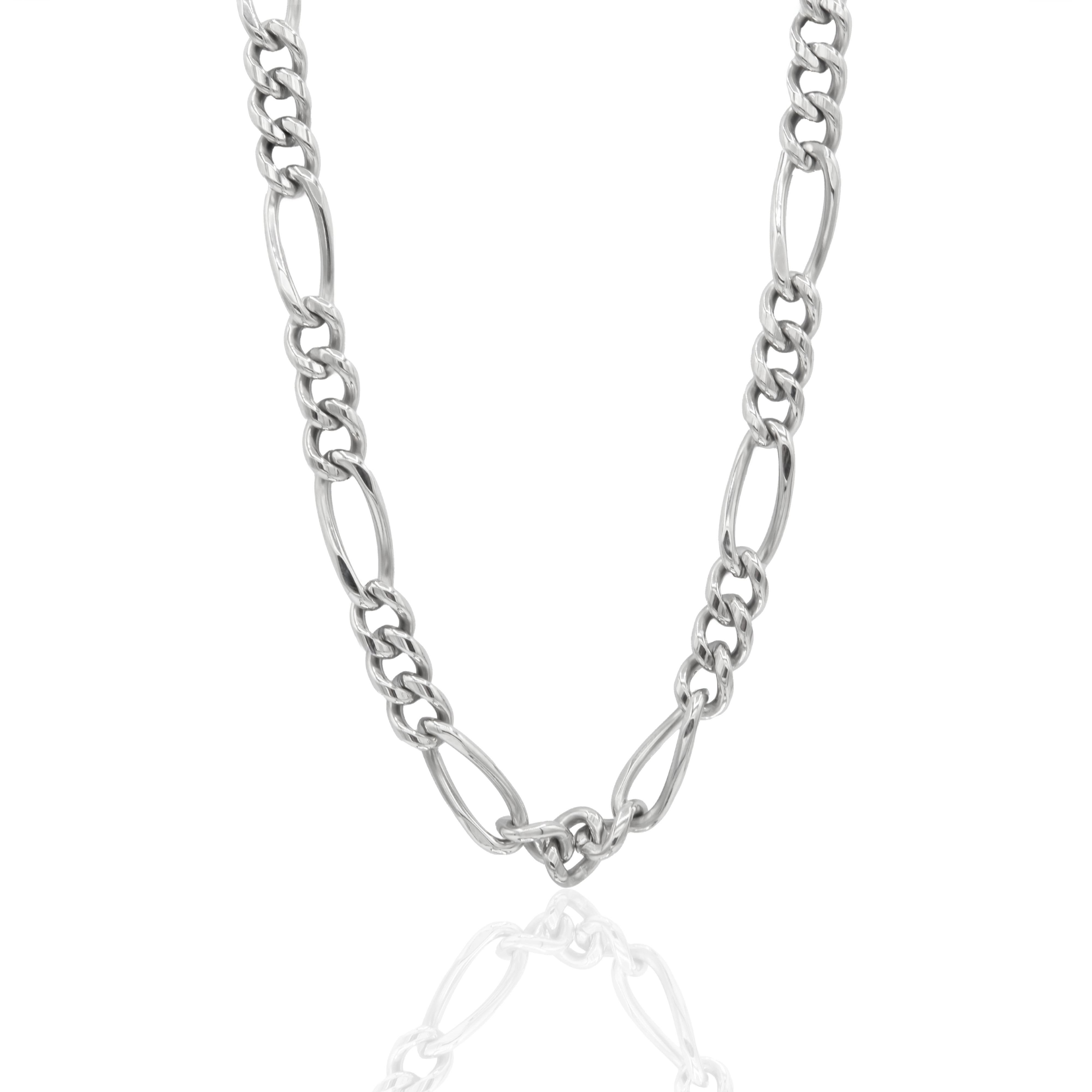 9 mm Figaro Men's Link Chain 24" Necklace Stainless Steel Jewelry for ...