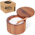 9-ounce Salt Cellar with Spoon and Swivel Lid, Acacia Wood Salt & Spice ...