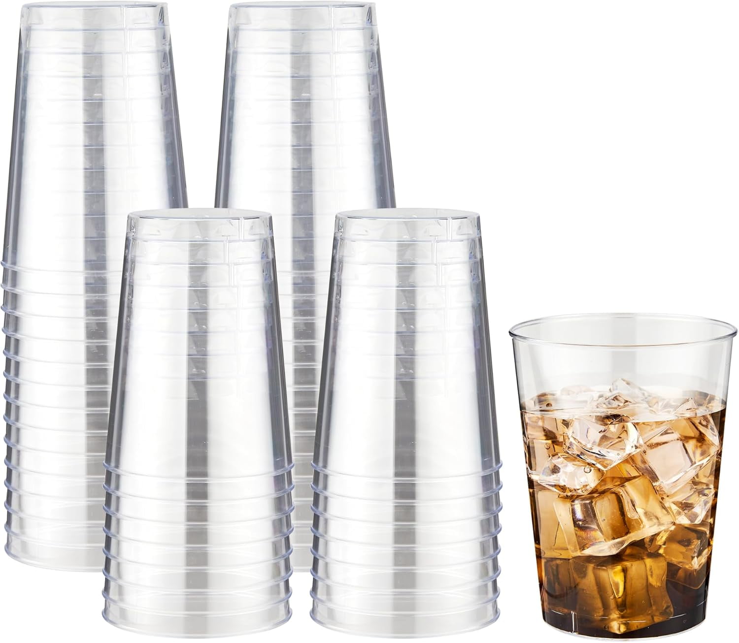 9 oz 100 packs Clear Disposable Plastic Cups, Durable Plastic Cups ...