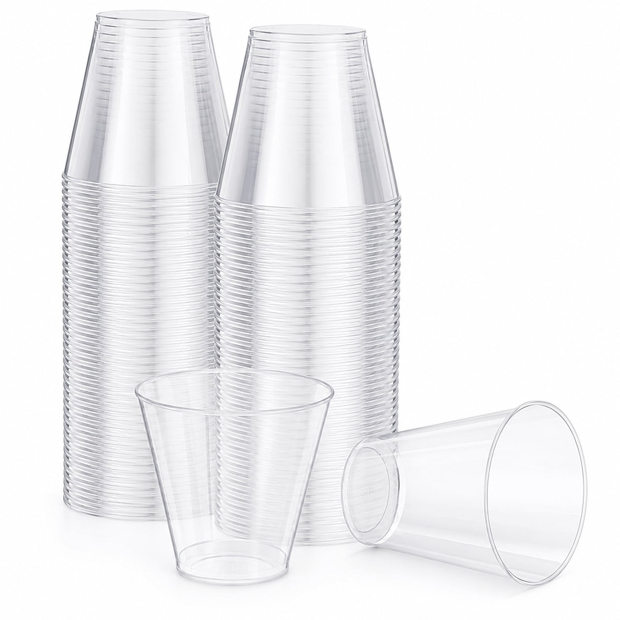 9 oz Clear Disposable Plastic Cups, Food-Grade Transparent Party Cups ...