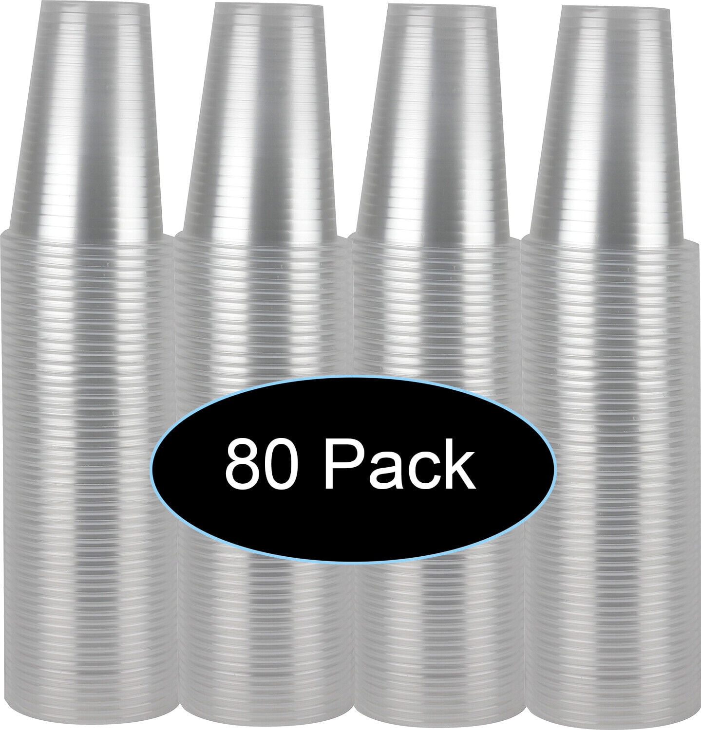 9 oz Clear Plastic Disposable Drinking Cups 80 count - Walmart.com