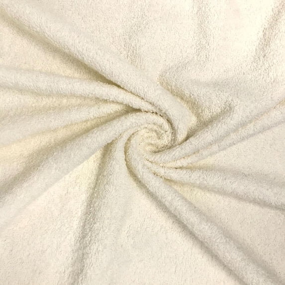 F_WD Cotton Terry Cloth Fabric, 9 oz Hypoallergenic, Ivory, 45 Inches ...
