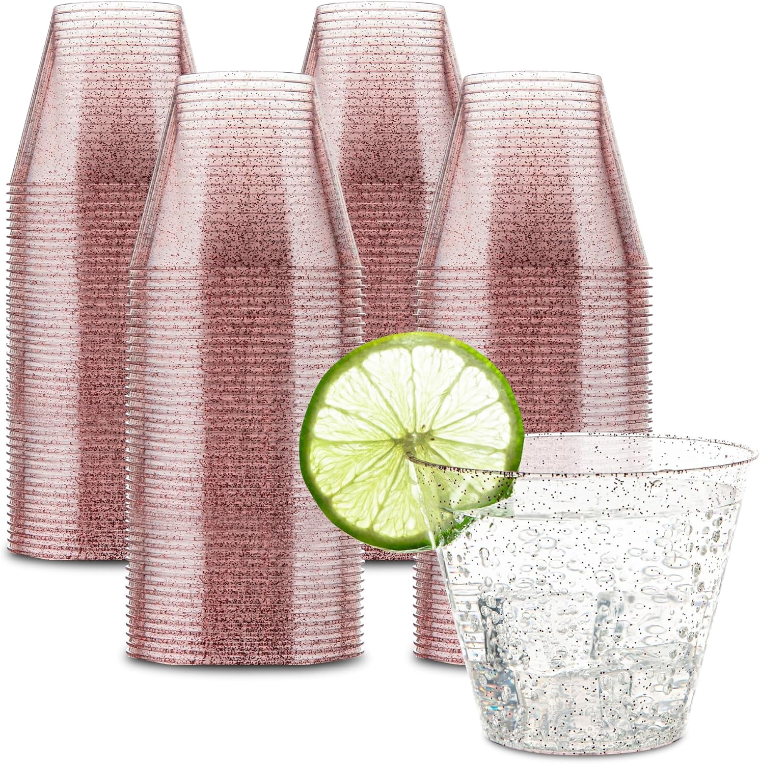 9 oz Disposable Plastic Party Cups,Old fashioned Designed Tumblers ...