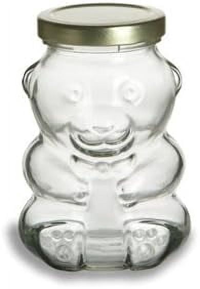 9 oz Glass Bear Jars with Lids for , Candies, Piggy Banks (1, Gold ...