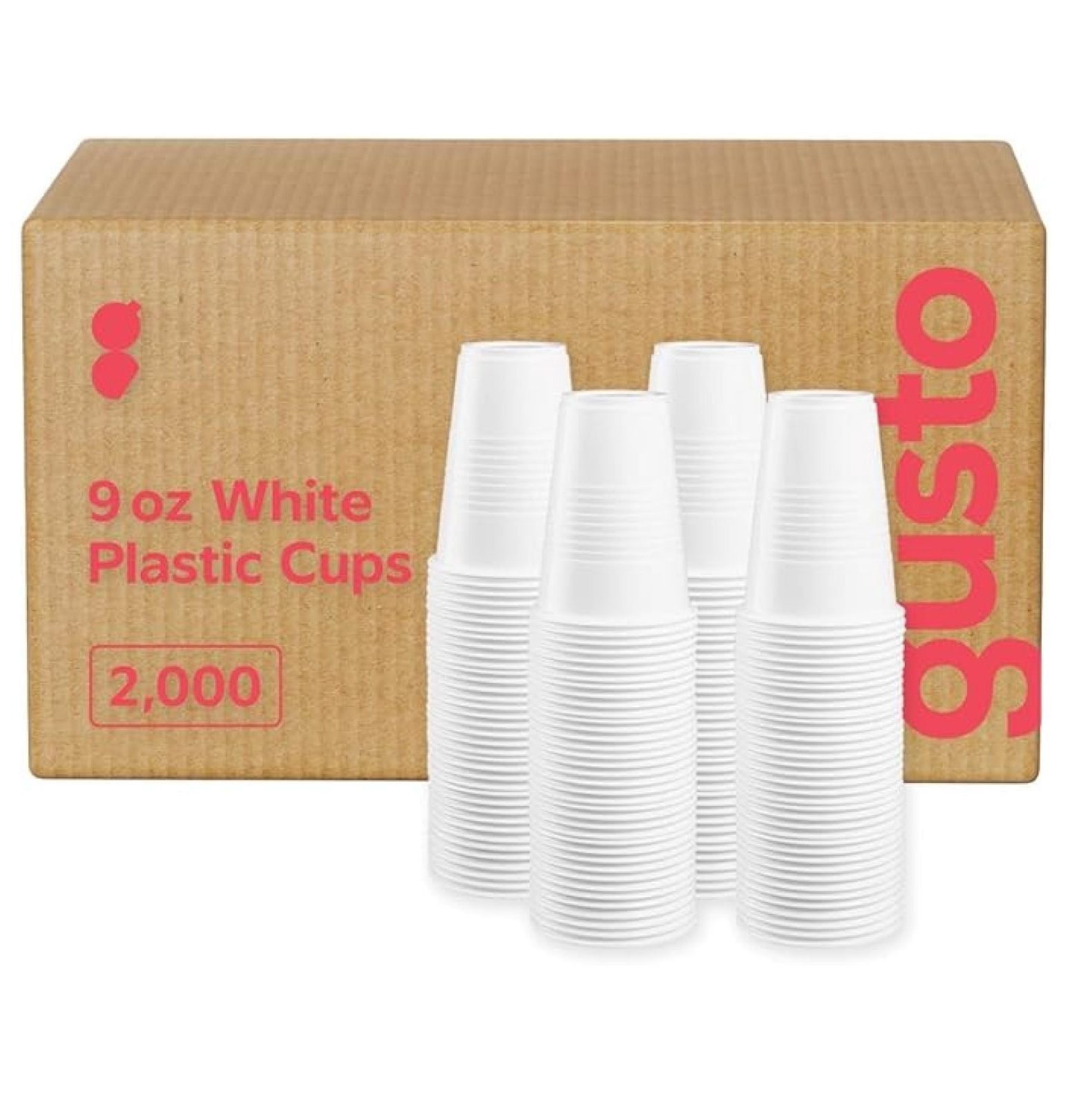 9 oz White Disposable Plastic Cups [Case of 2000] Cold Beverage Cups ...
