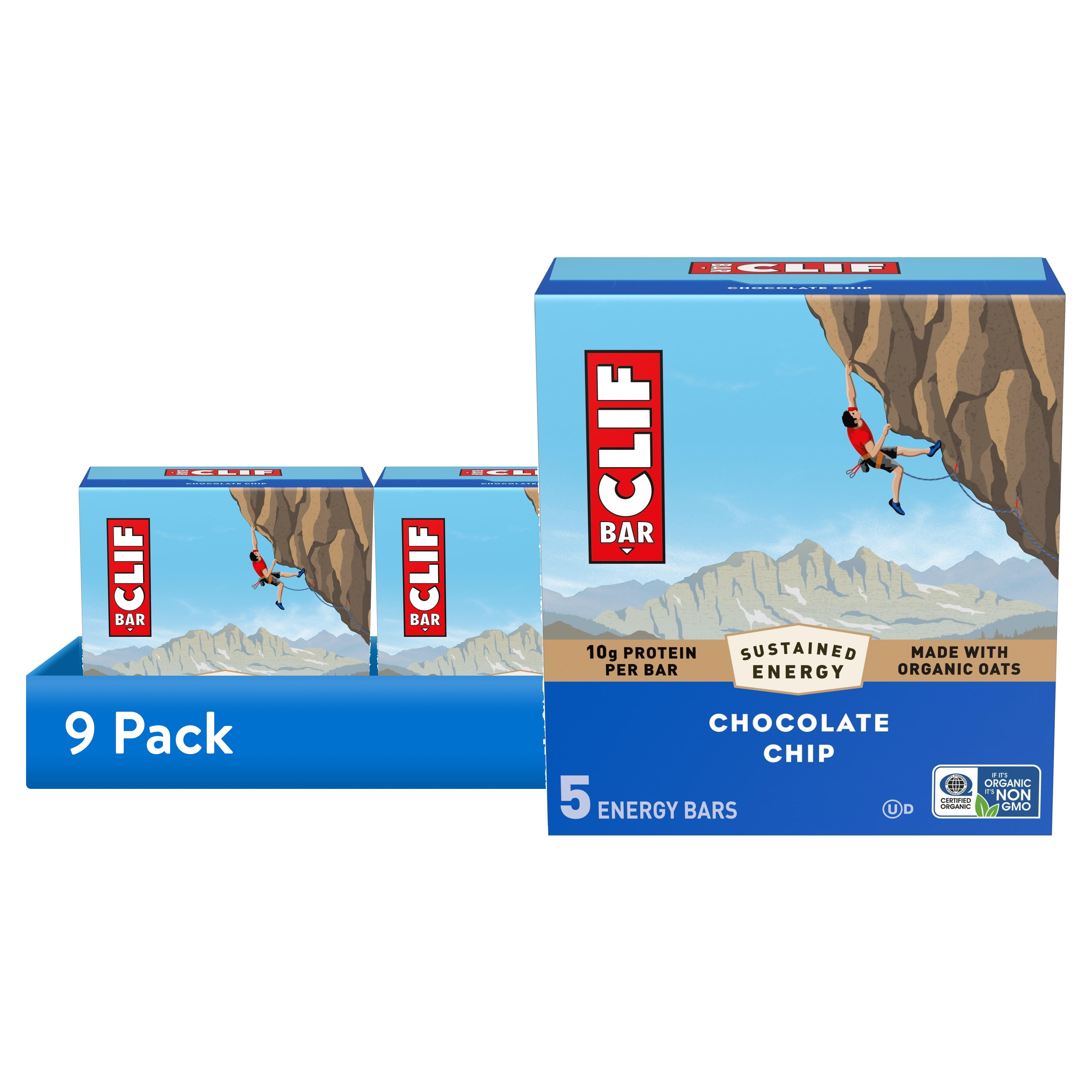 (9 pack) CLIF BAR Energy Protein Bars, Chocolate Chip, 5ct - Walmart.com