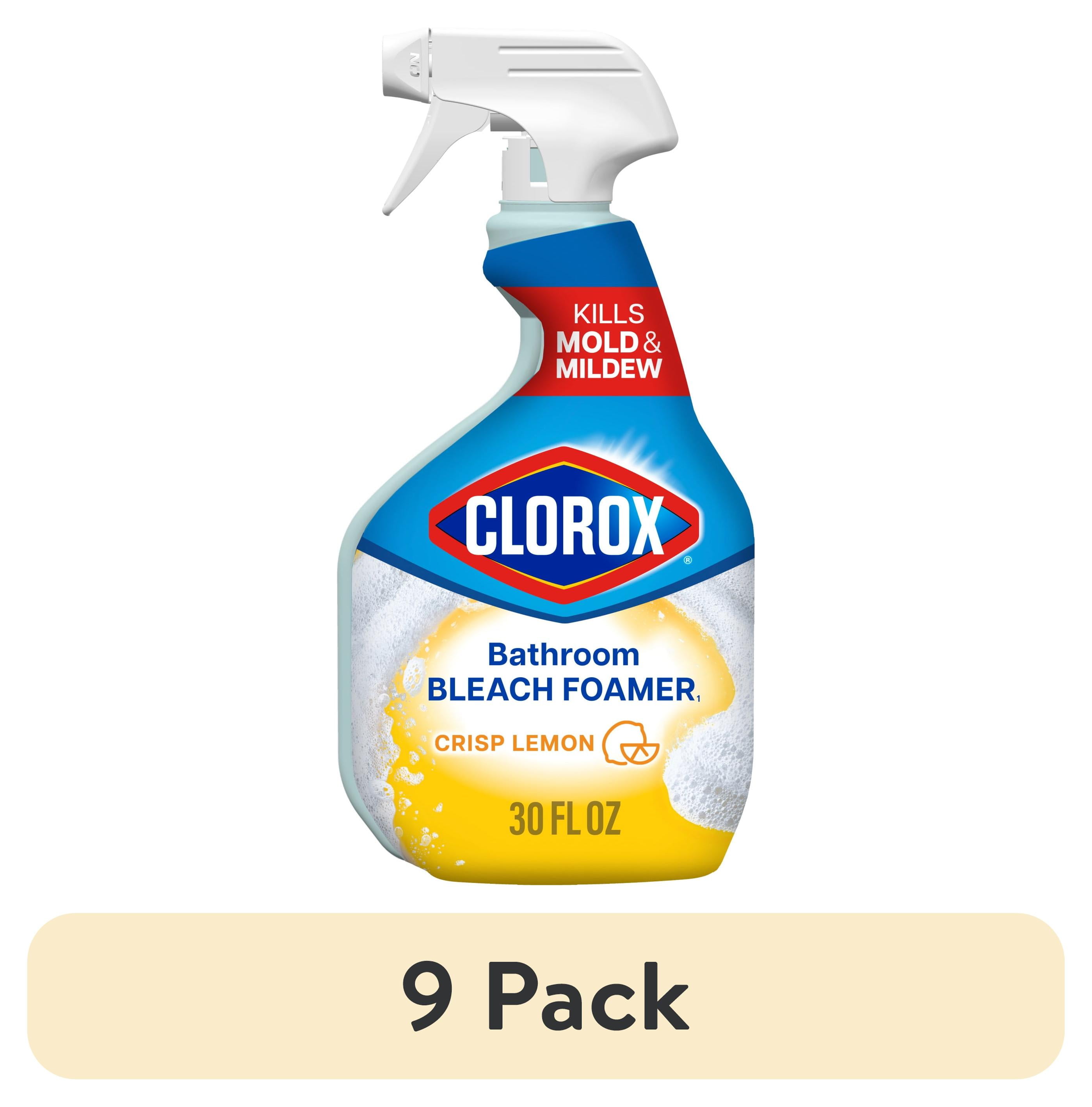 (9 pack) Clorox Bleach Foamer Bathroom and Shower Cleaner Spray, Crisp ...
