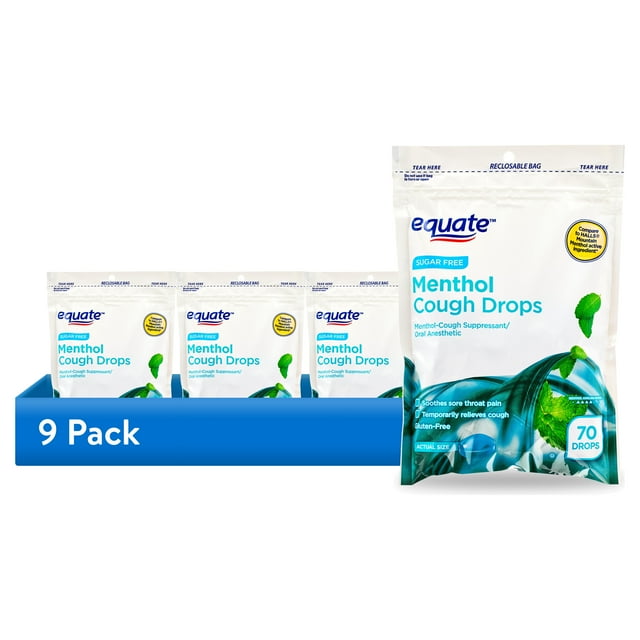 (9 pack) Equate Sugar-Free Menthol Cough Drops, 70 Count - Walmart.com
