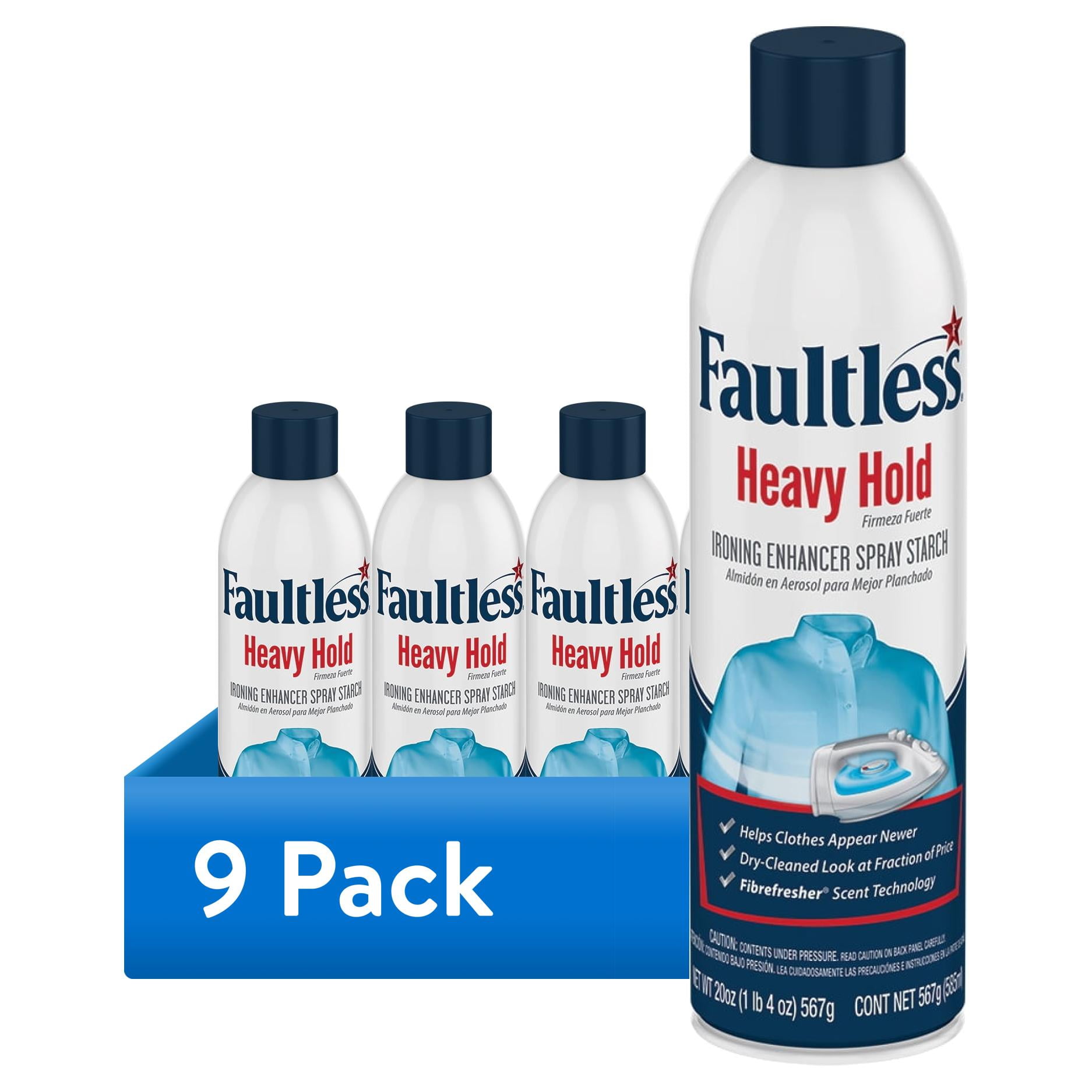(9 pack) Faultless Heavy Hold Ironing Enhancer Spray Starch 20 oz ...