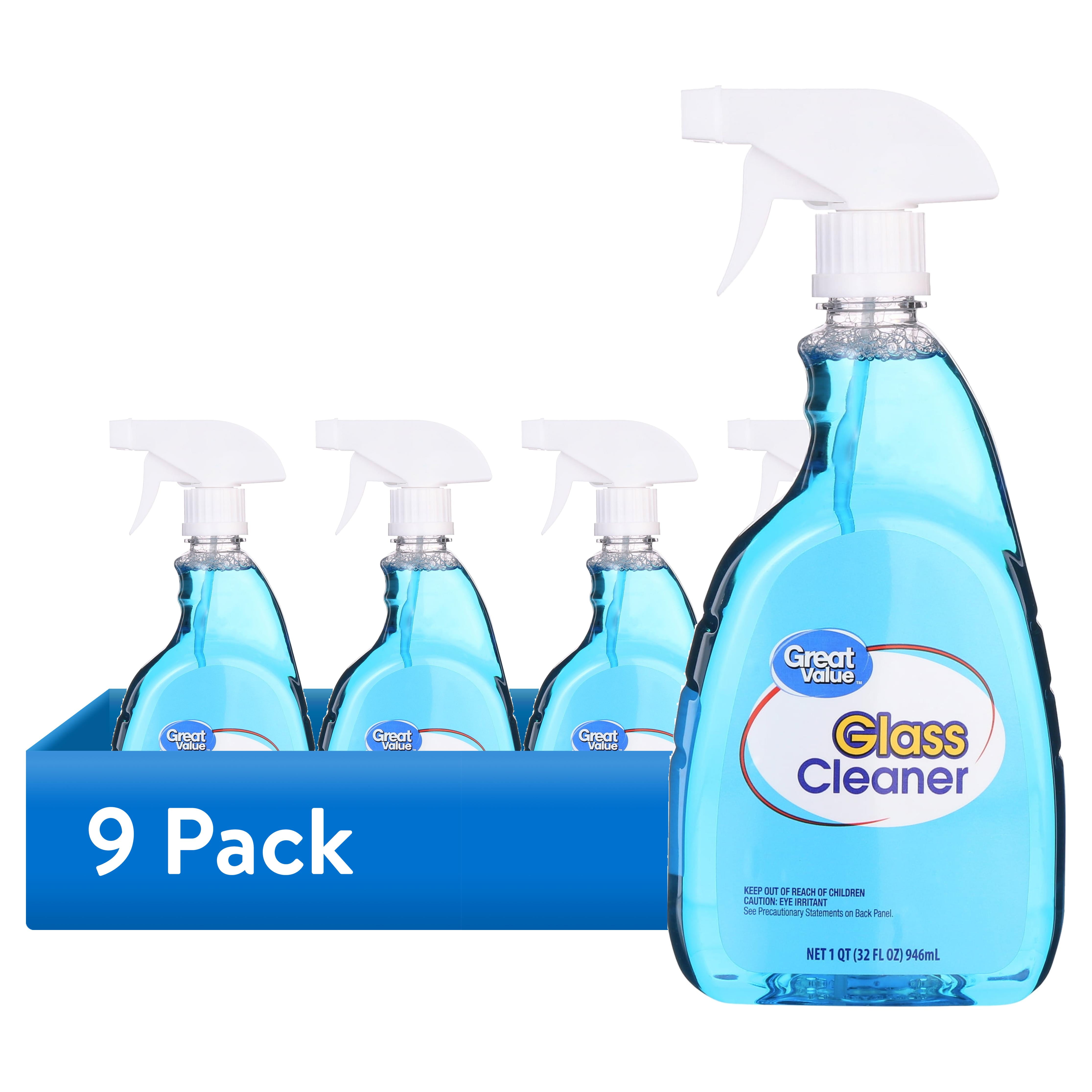 (9 pack) Great Value Glass Cleaner, 32 Fluid Ounce - Walmart Business ...