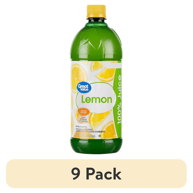 (9 pack) Great Value Lemon 100% Juice, 32 fl oz - Walmart.com
