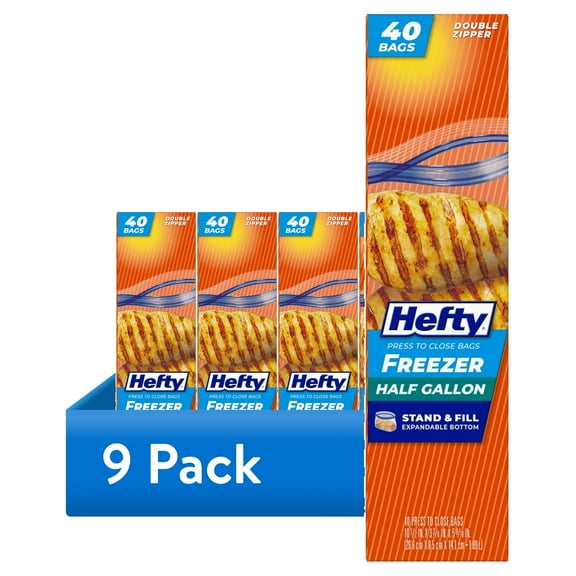 Ziploc Half Gallon Zipper Storage Freezer Bags, 144 Count in 4 Boxes ...