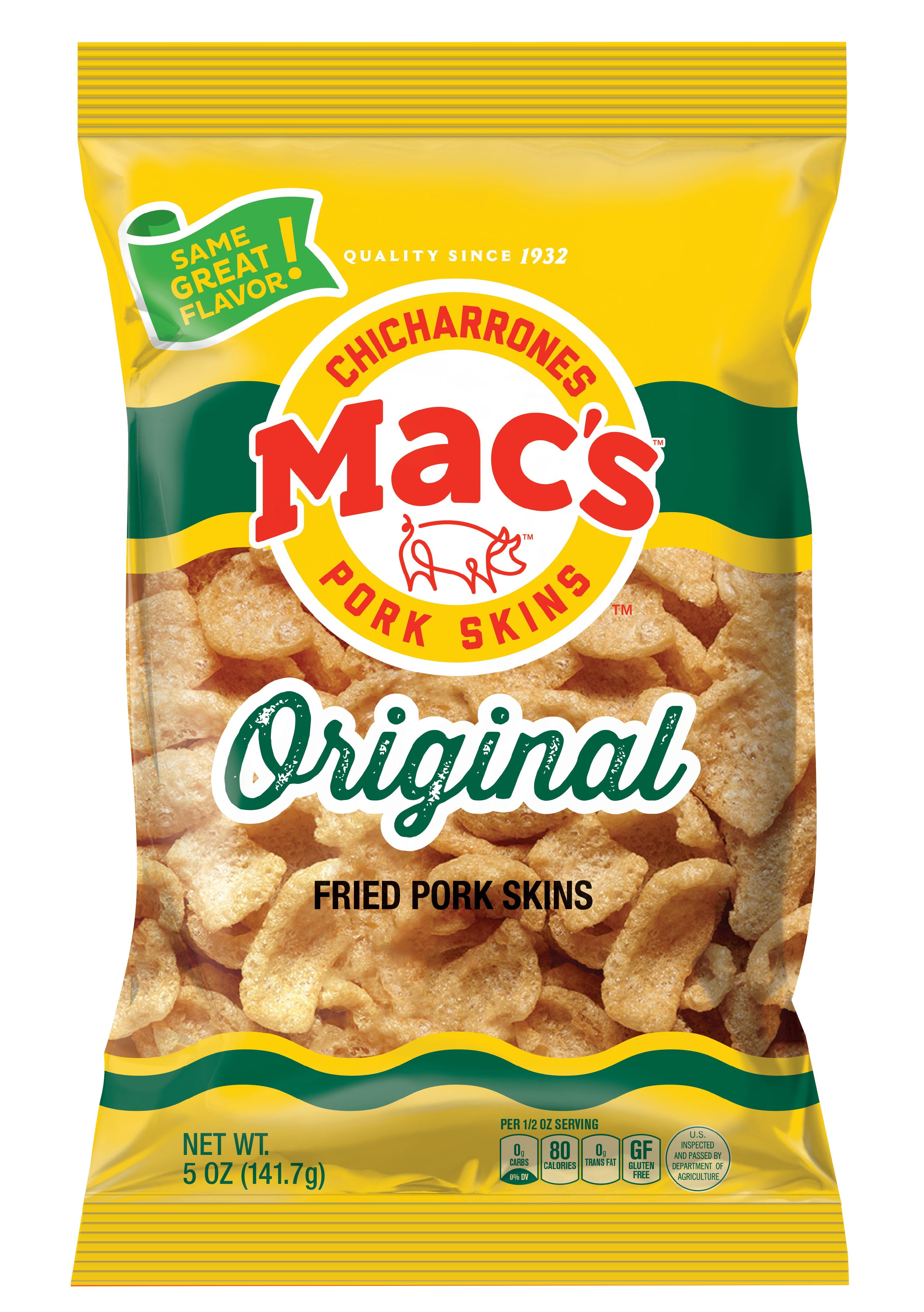 (9 pack) Mac's Chicharrones Original Fried Pork Skins 5 oz - Walmart.com