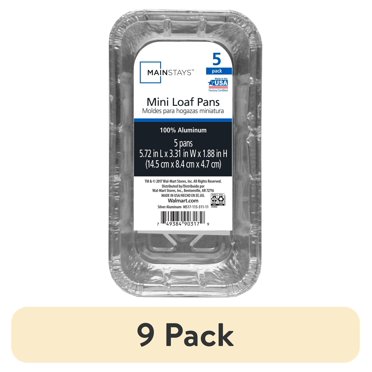 Mainstays 2pk Nonstick Mini Loaf Pan, 5.7 in W x 3 in D x 2 in H ...