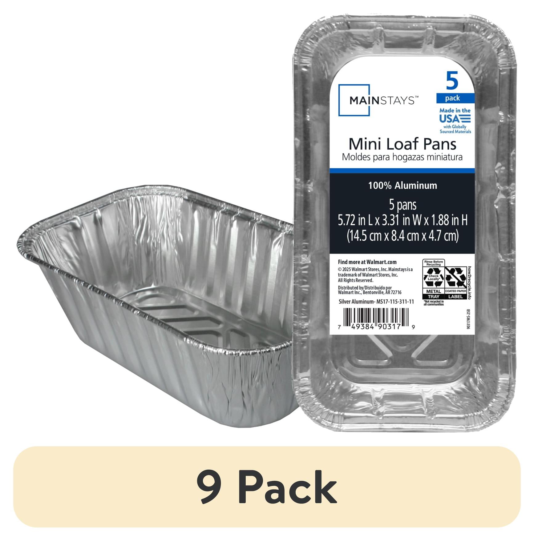 (9 pack) Mainstays Aluminum Mini Loaf Pans, 5 Count Disposable for Easy ...