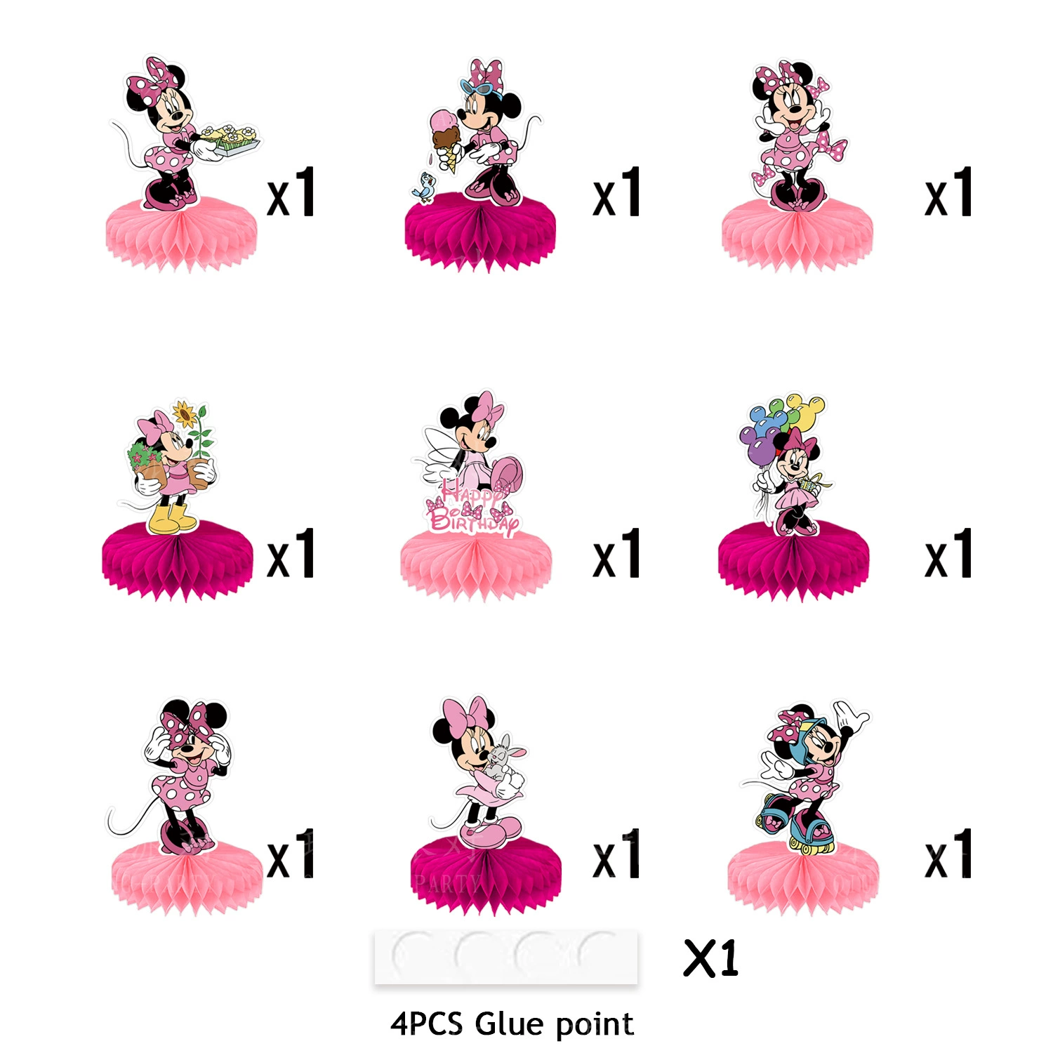 9 pack Mouse Party Honeycomb Centerpiece Table Decorations Birthday ...