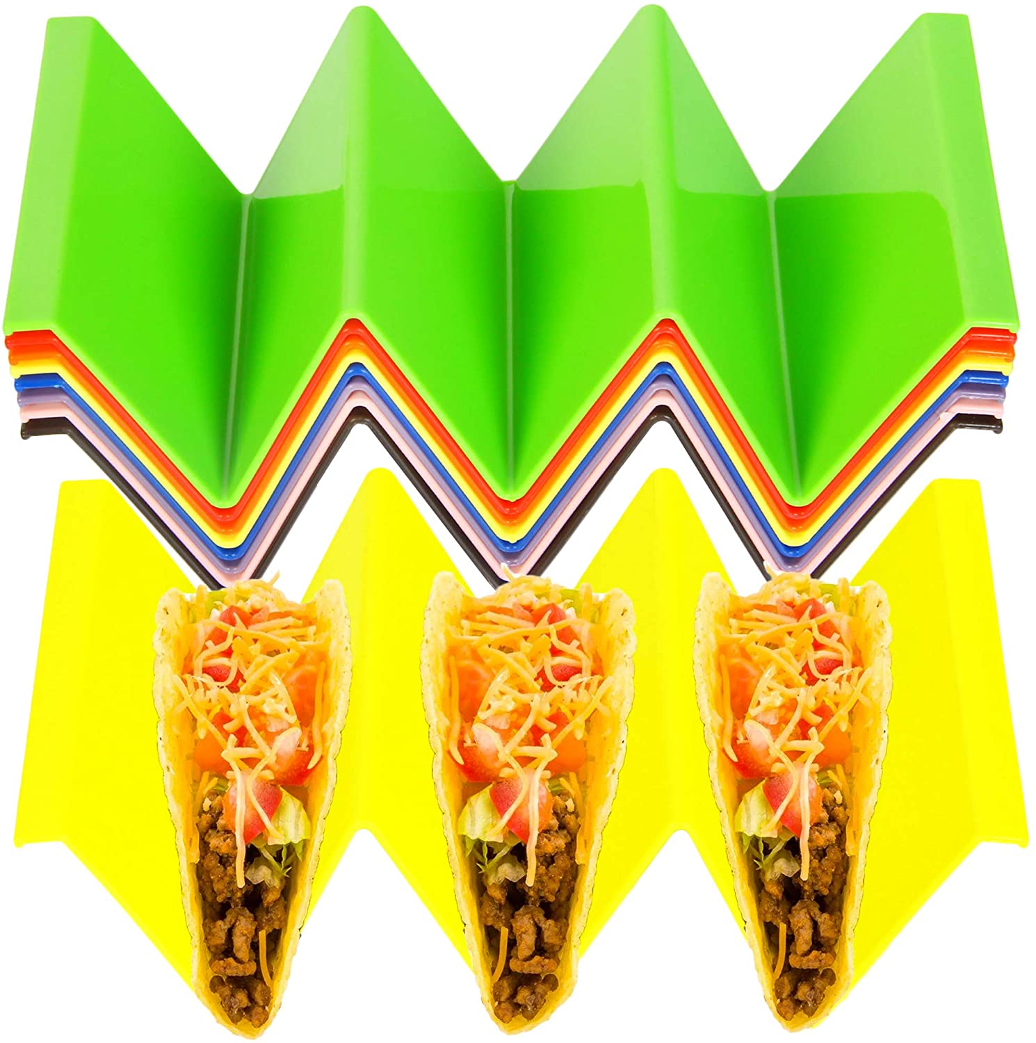 **9 pack large taco holder stands, taco plate, taco truck tray style ...
