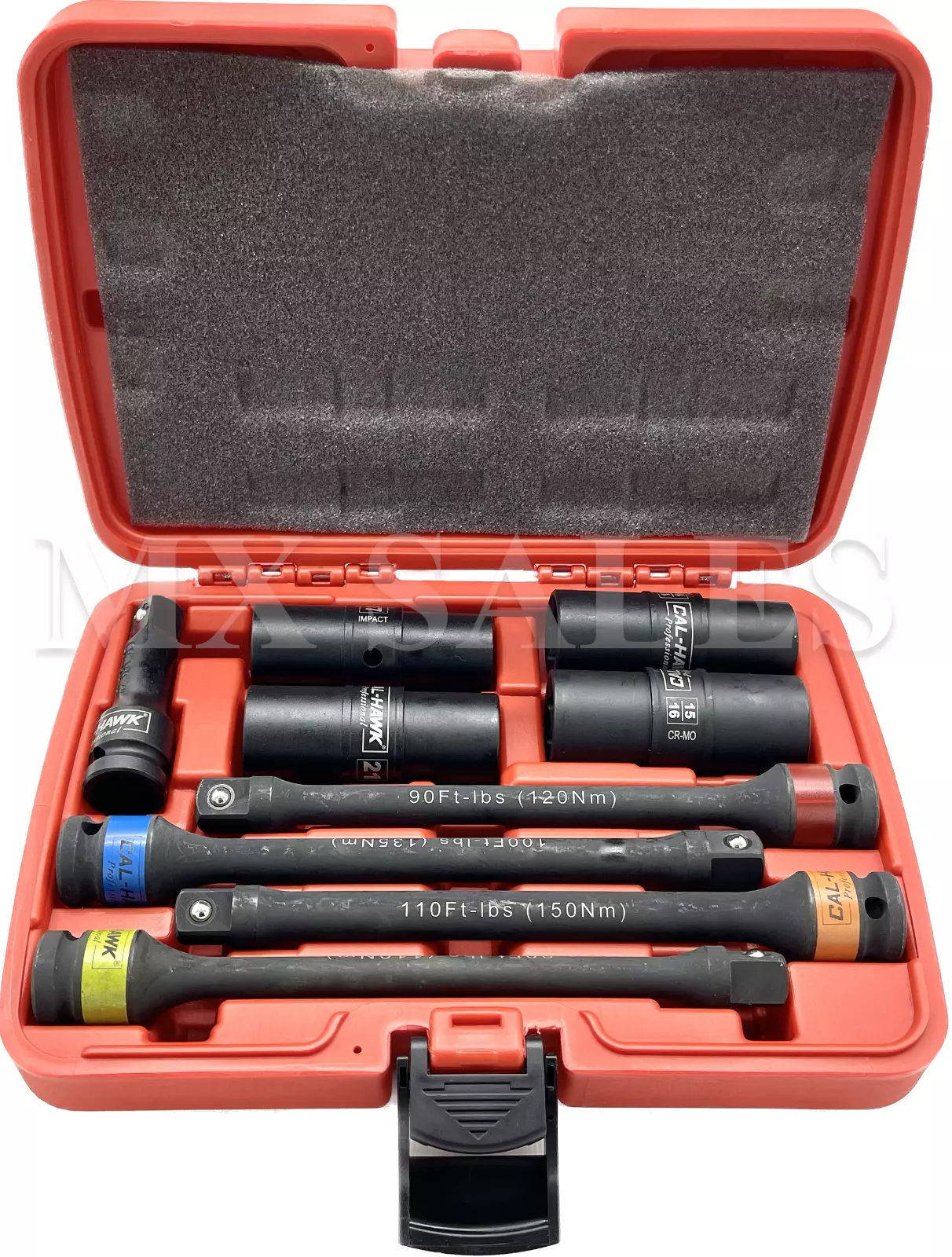 9-pc 1/2"Dr Flip Impact Lug Nut Socket Metric/SAE with Torque Extension ...