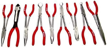 9 pc 11" Long Nose Plier Set Long Reach Circle Bent Needle Nose ...