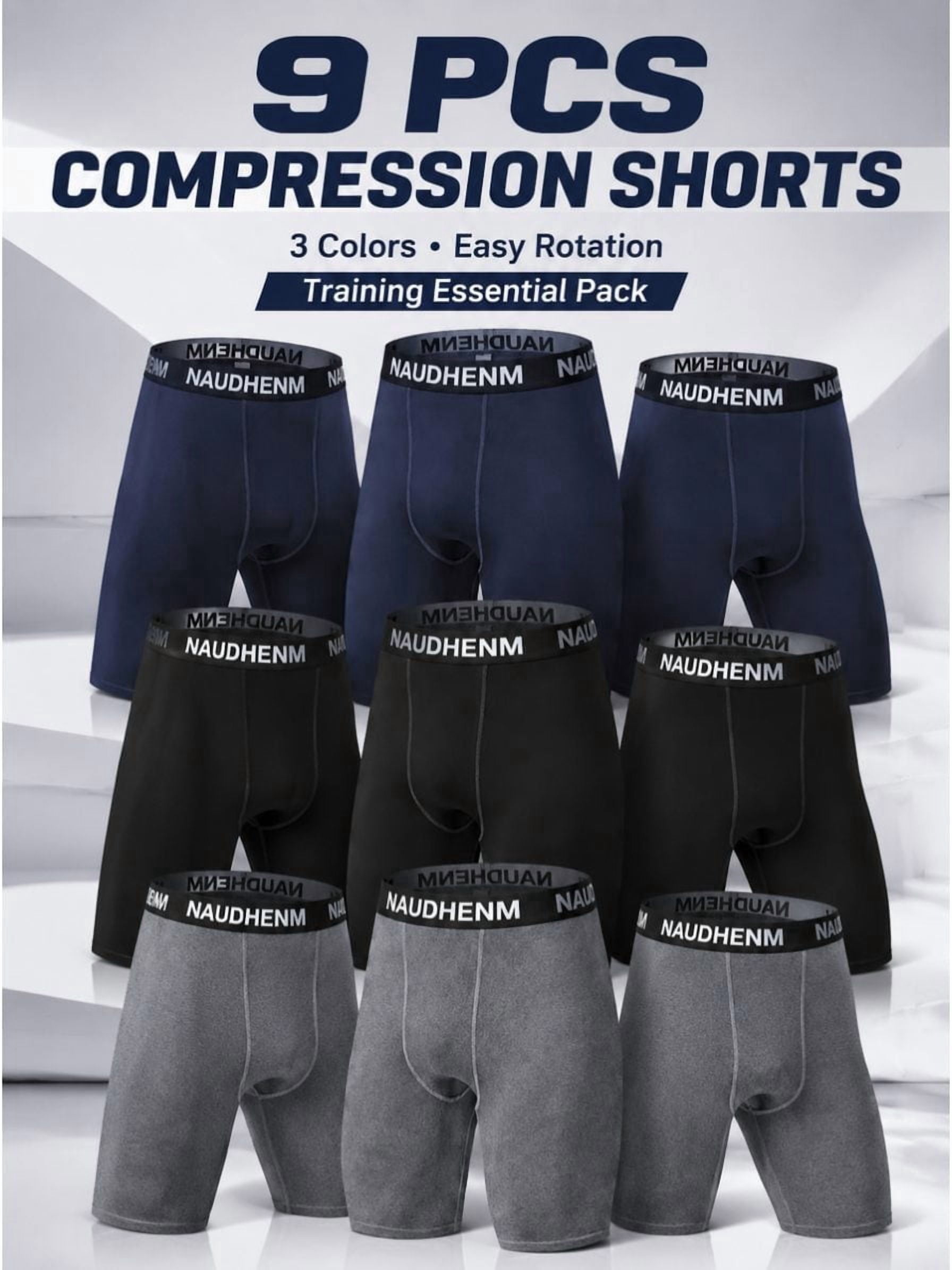 9-pc Men'S Compression Shorts, Performance Sport Boxer Briefs, Moisture ...