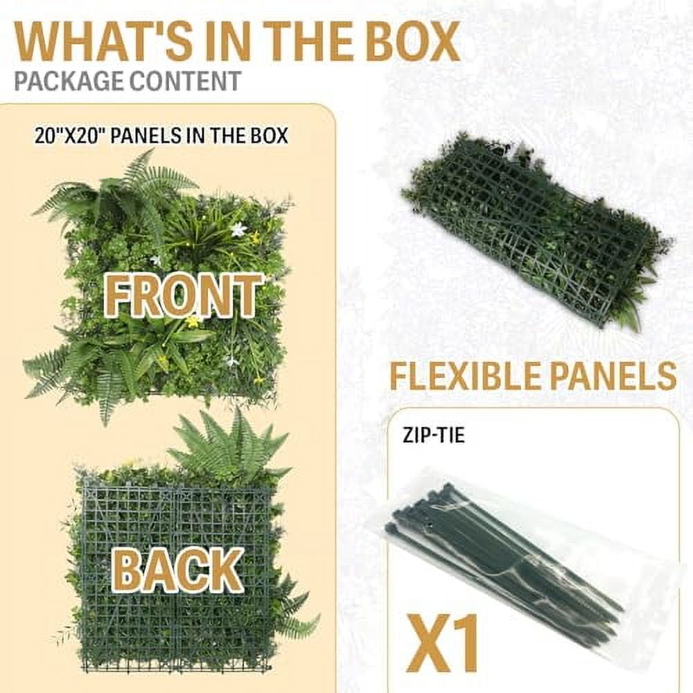 9 pcs 20" x 20" Artificial Boxwood Panel Hedge Topiary Plant Grass ...