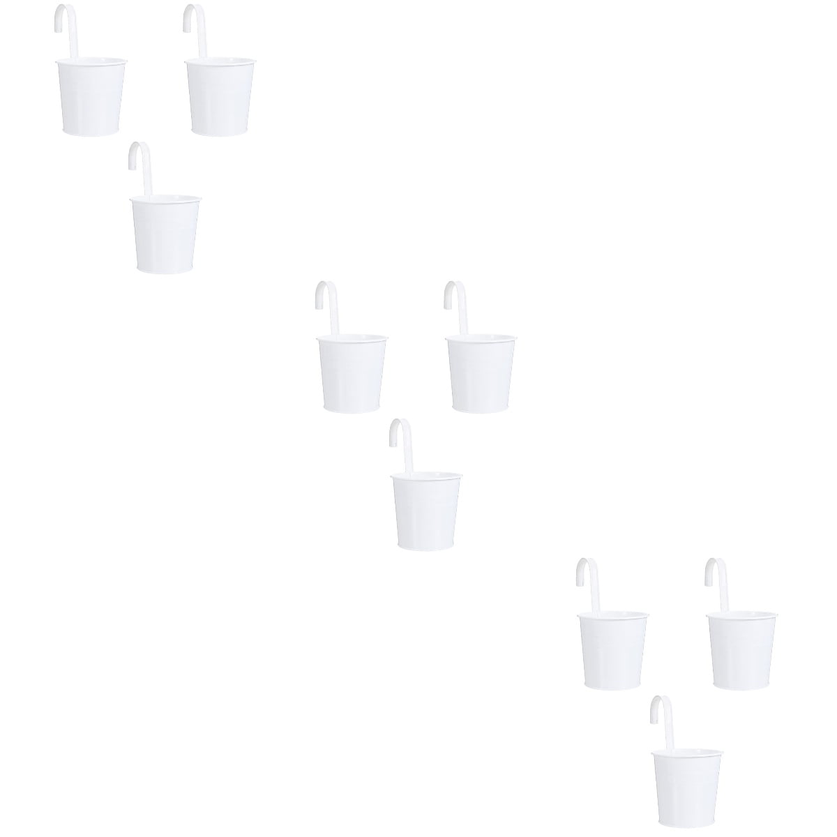 9 pcs Balcony Hanging Buckets Flower Basket Flower Holder Vase Flower ...